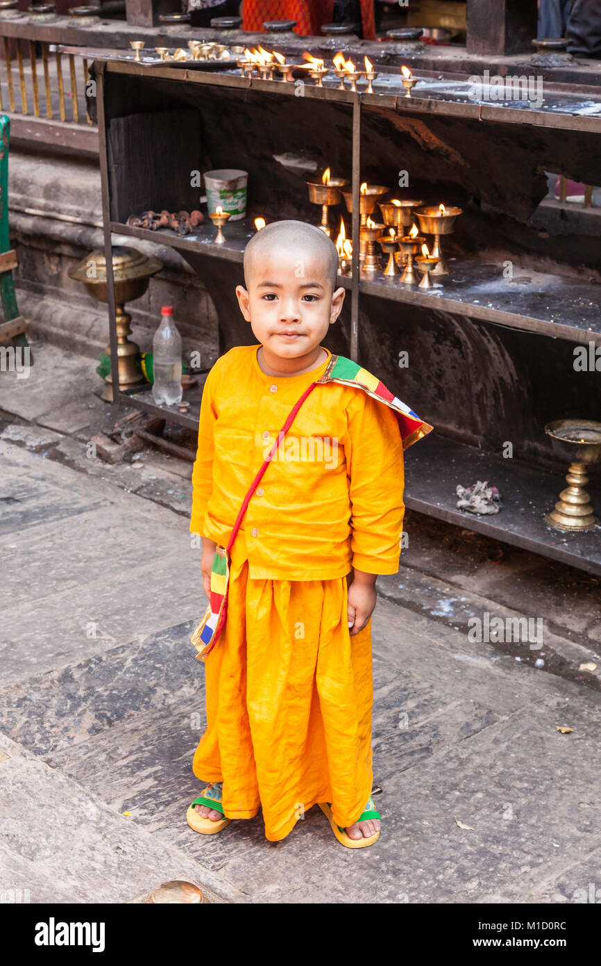 Young Hindu Boys in ceremony in Patan Kathmandu, Nepal,Asia Stock Photo ...