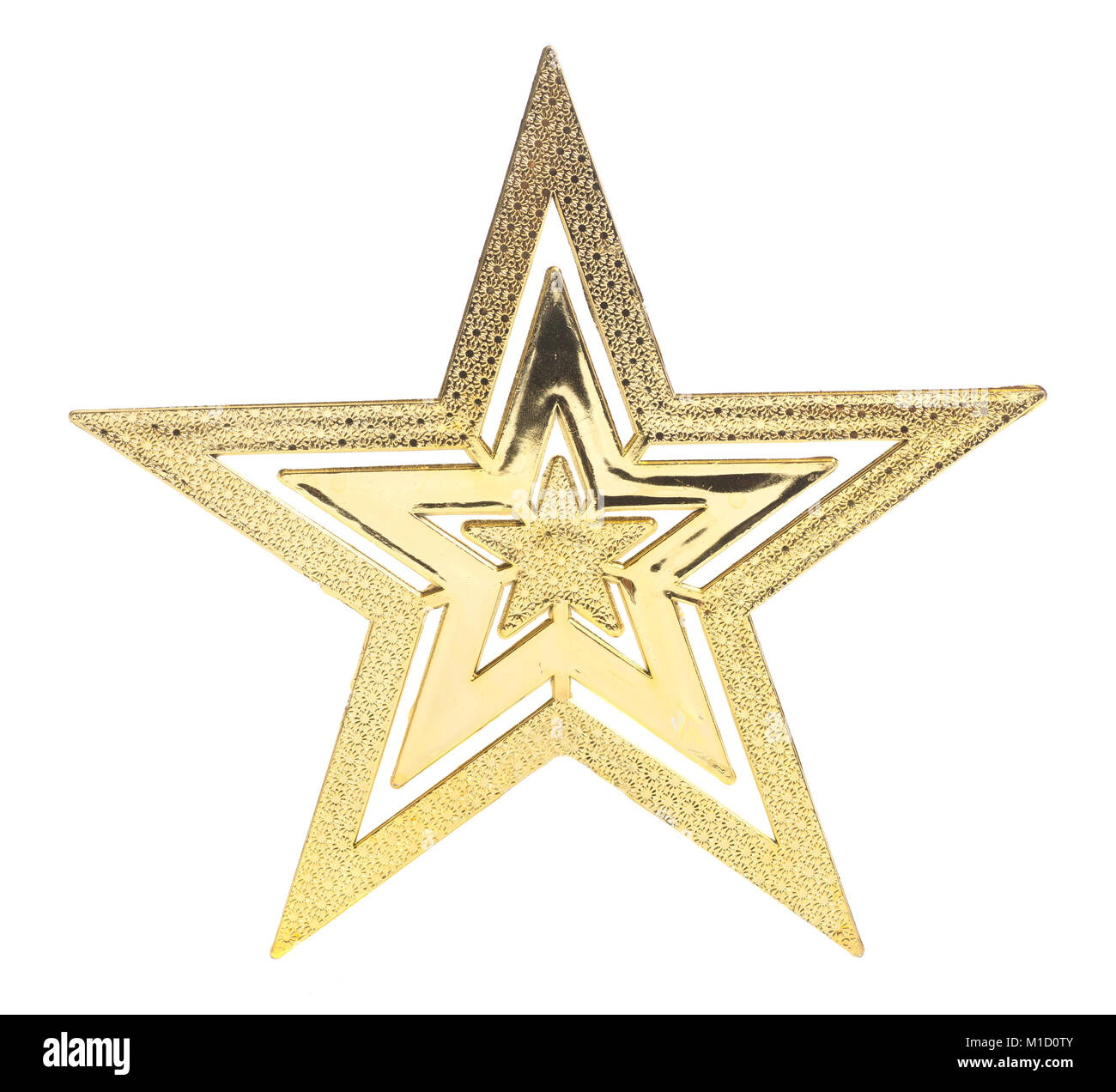 Shiny golden star for decoration isolated on white background Stock ...