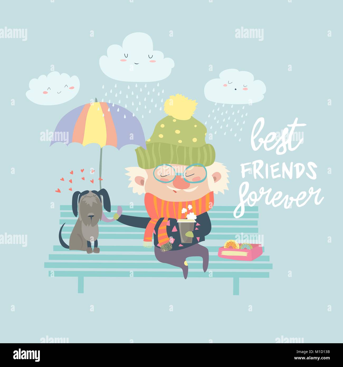 Old happy man holding Stock Vector Images - Alamy