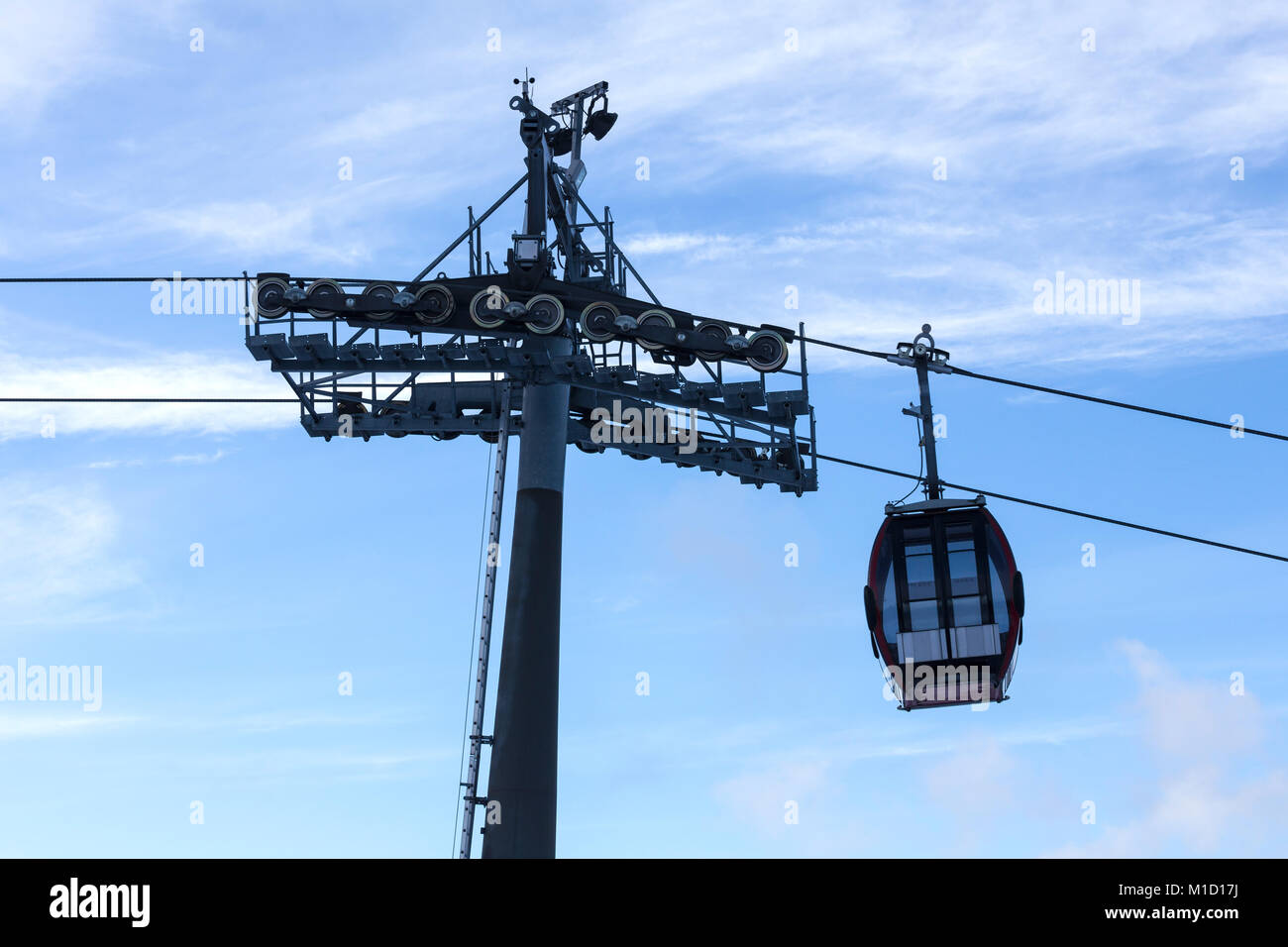 ski funicular in the winter Stock Photo - Alamy