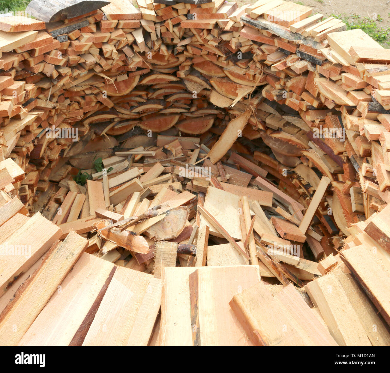 circular pile of raw firewood Stock Photo - Alamy
