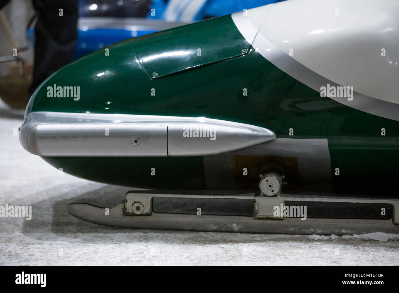 a plain empty bob sled in an ice channel Stock Photo - Alamy