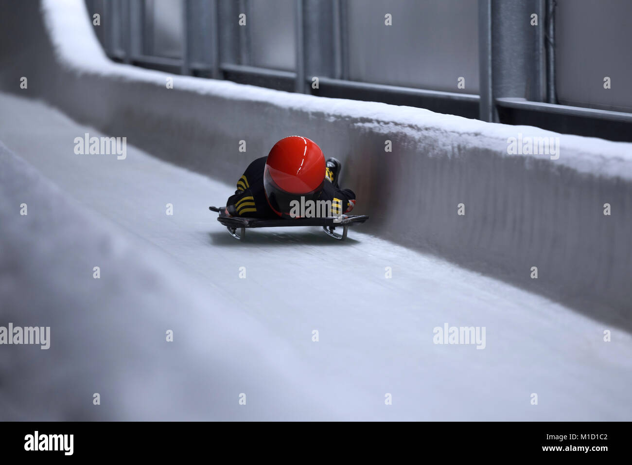skeleton bob sled in ice channel Stock Photo - Alamy