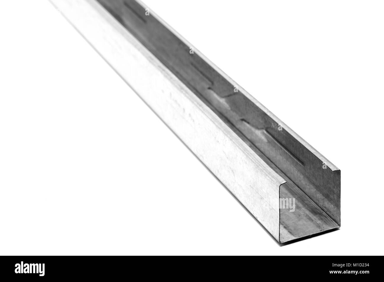 C shaped metal profile for drywall support isolated on white background ...