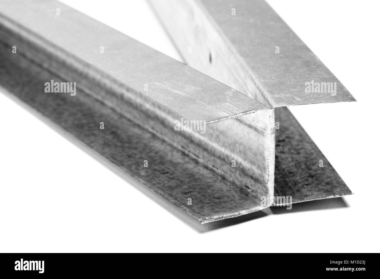 U shaped metal profile for drywall support isolated on white background ...