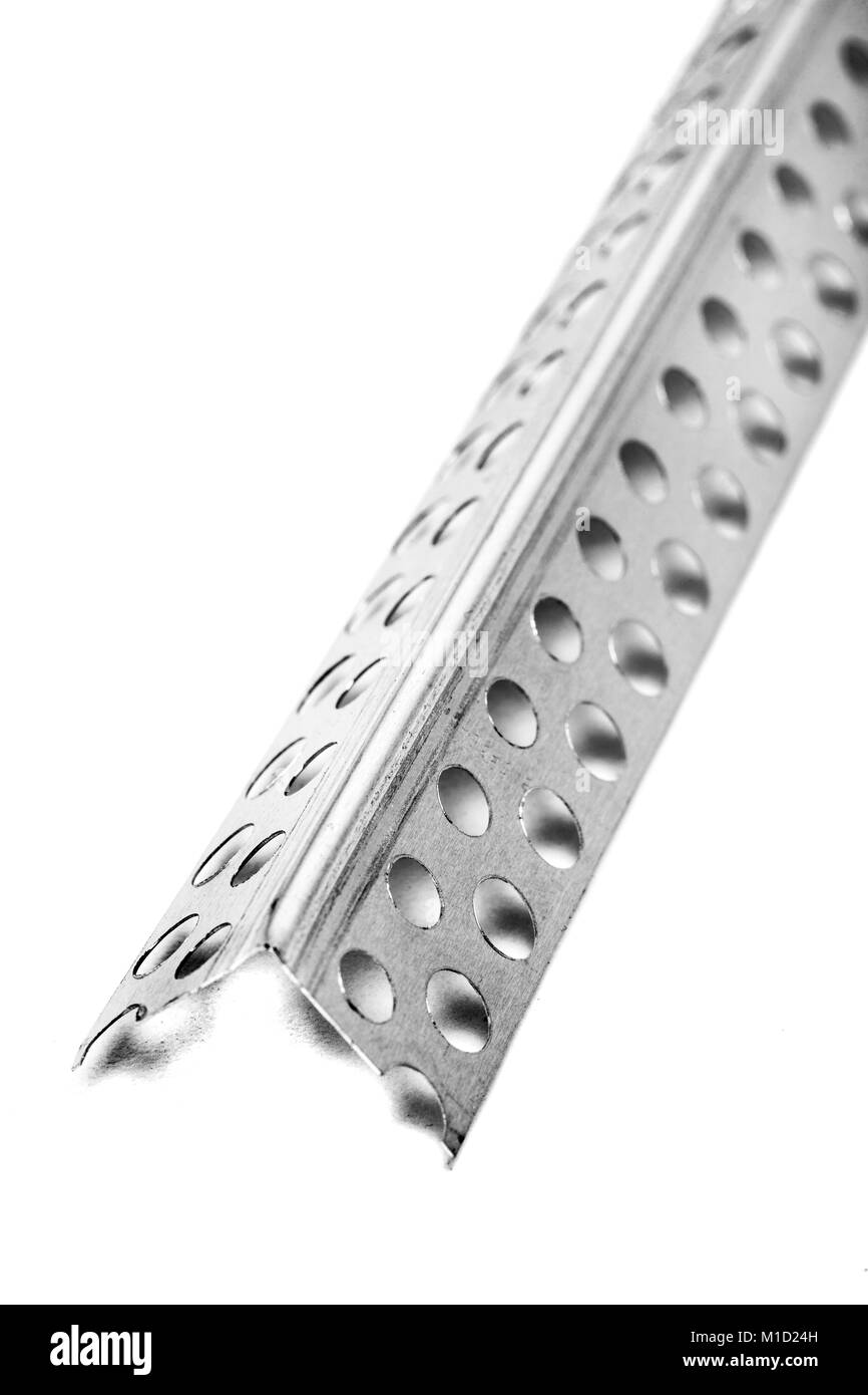 angle metal profile for drywalls isolated on white background Stock ...