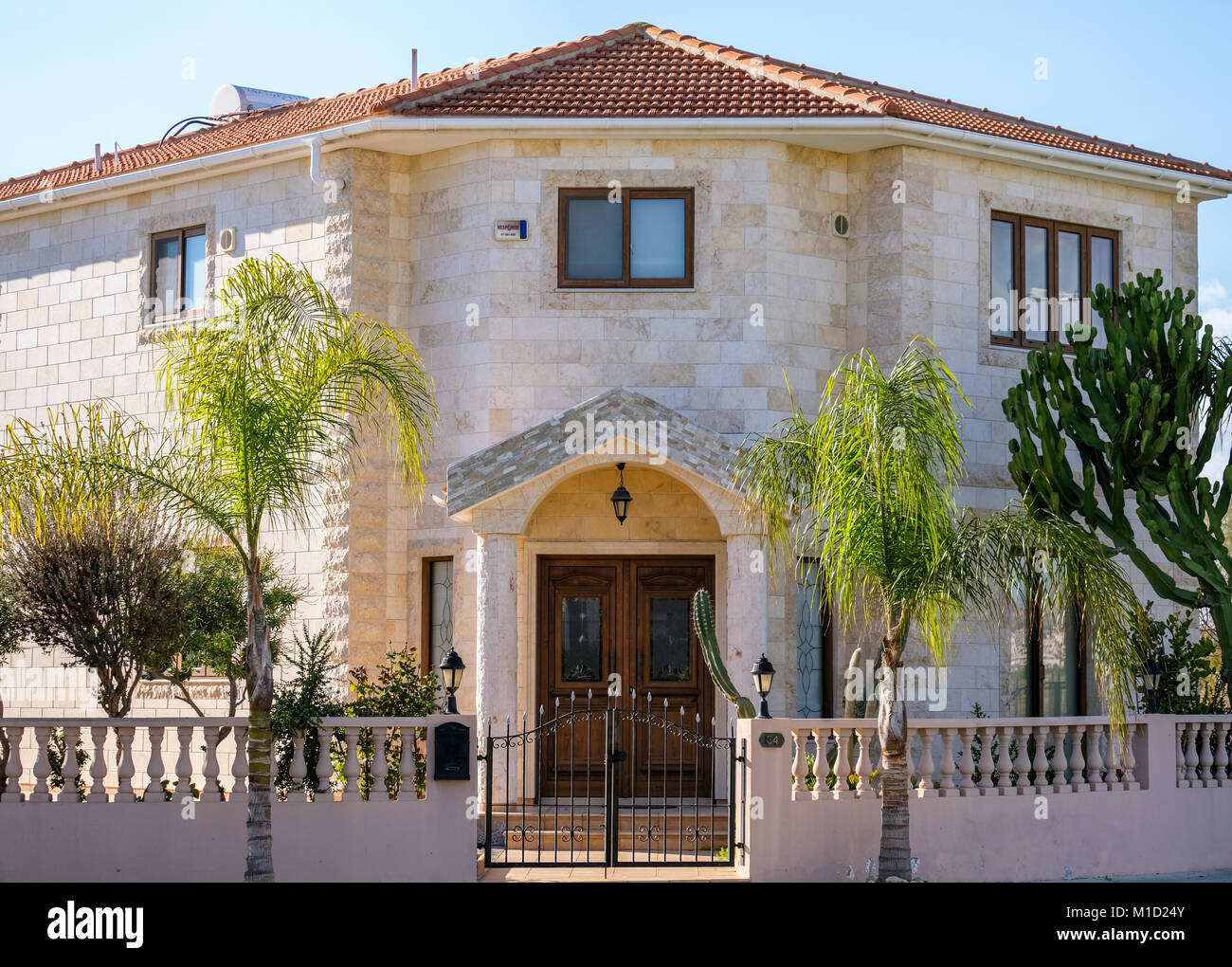 Larnaca, CYPRUS - January 2, 2018: Beautiful house in Larnaca ...