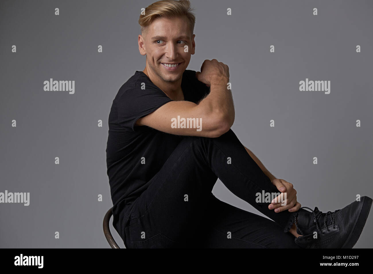 Portrait attractive smiling man Stock Photo - Alamy Portrait attractive smiling man Stock Photo - Alamy