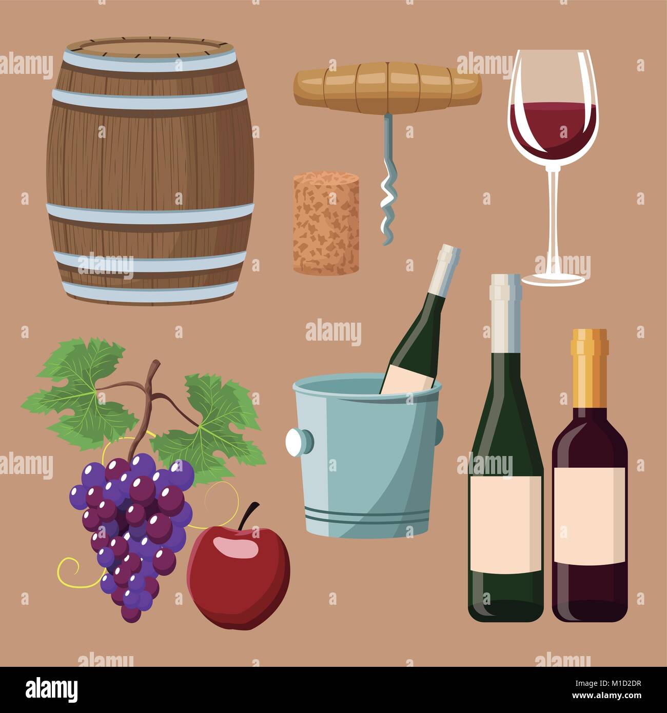 Winery elements and icons Stock Vector Image & Art - Alamy
