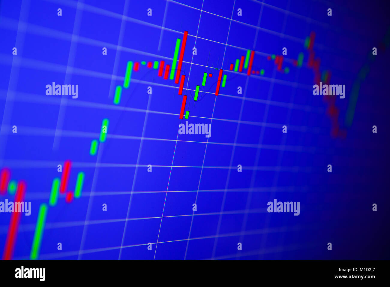 Financial graph on a computer monitor screen. Background stock chart ...