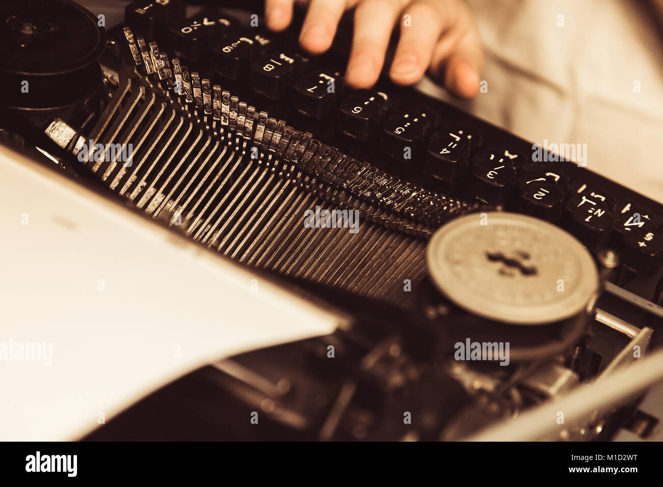 typewriter in retro style close-up Stock Photo - Alamy