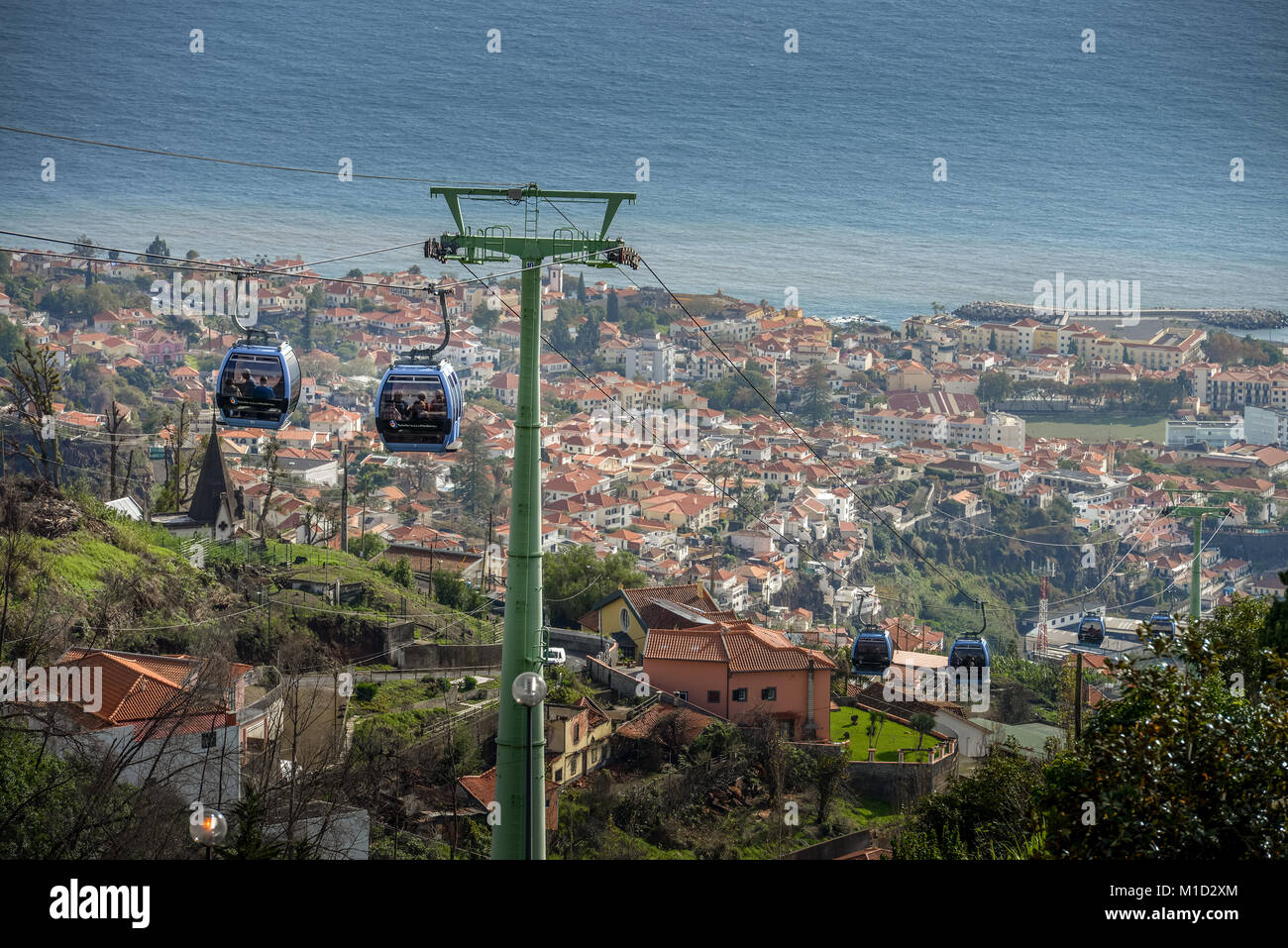 Monte cable car, Funchal, Madeira, Portugal, Monte-Seilbahn Stock Photo ...