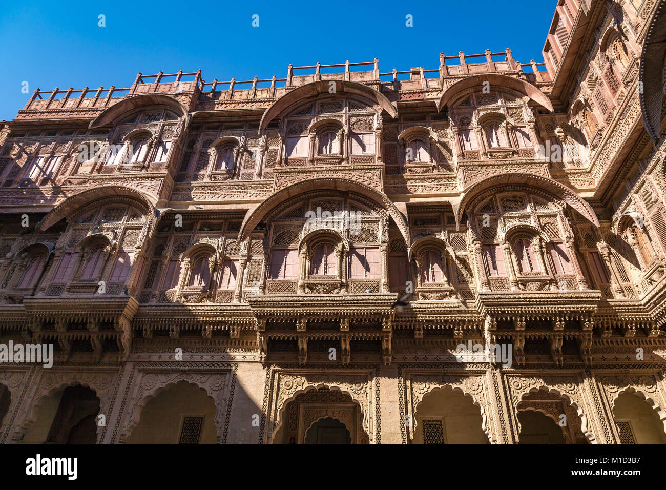 Mehrangarh Fort Jodhpur Rajasthan architecture structure details. A ...