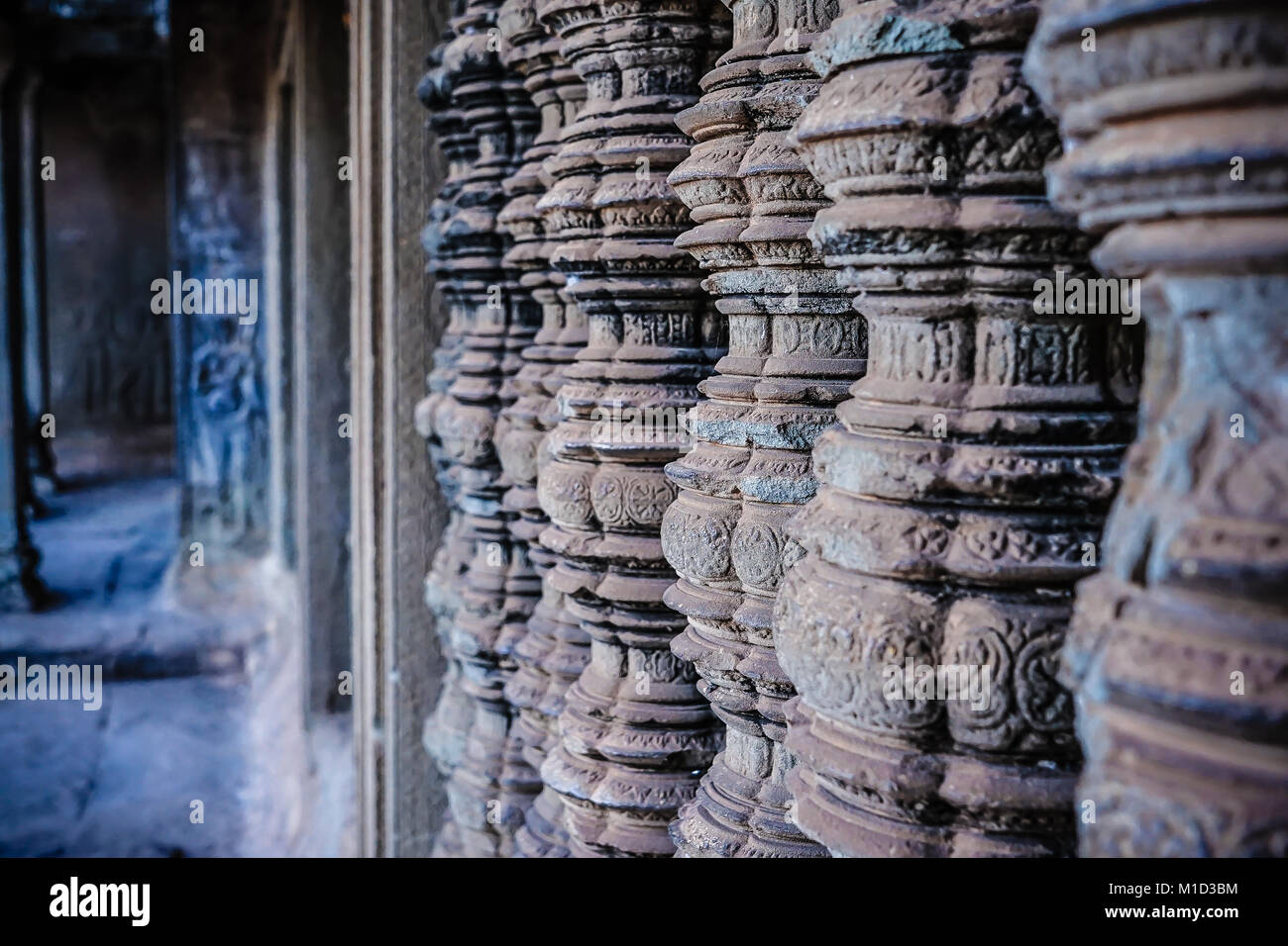 Pillars at Ancient Capital Land, Angkor Wat of Cambodia Stock Photo - Alamy