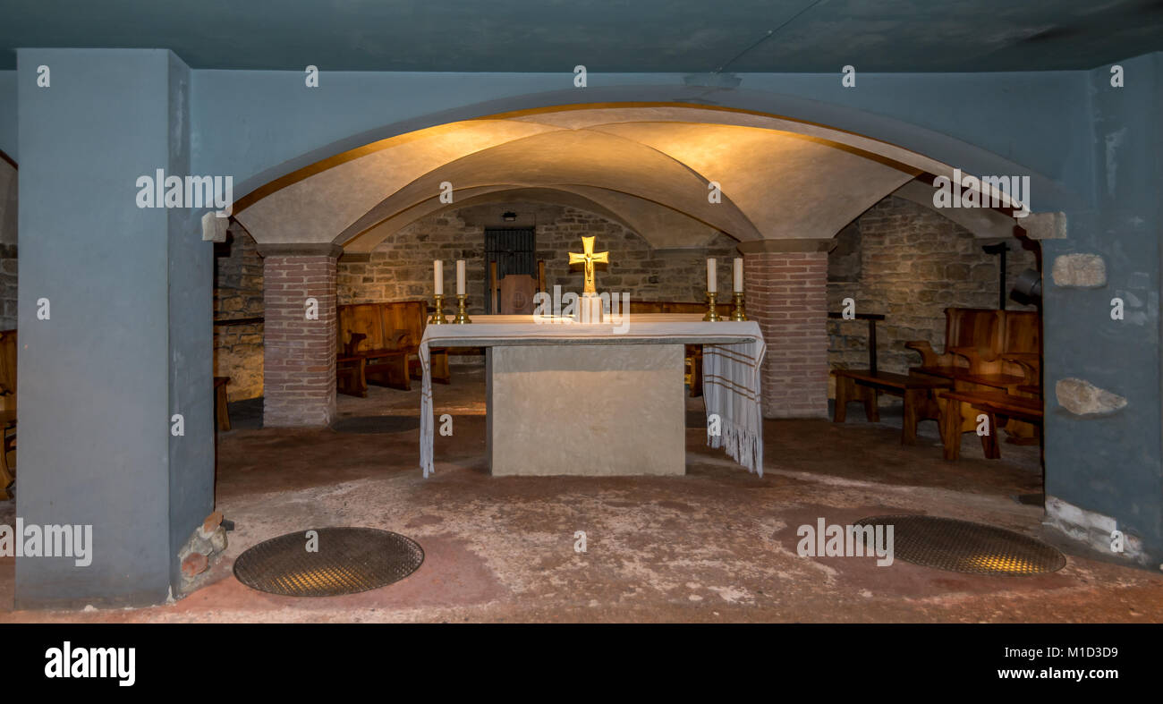 Altar in the Crypt of the Cathedral of Santa Maria del Fiore is located ...