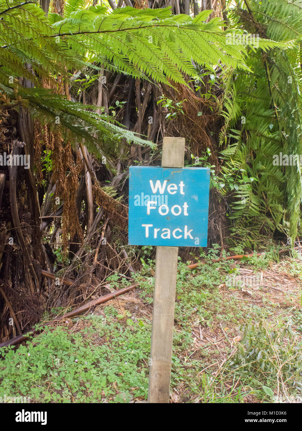 Wet Foot Track Sign Stock Photo - Alamy