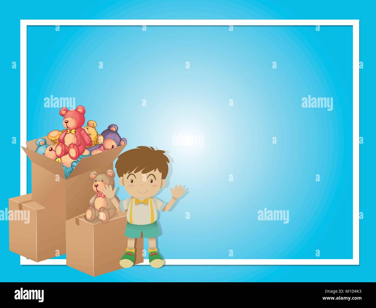 Border template with boy and toys illustration Stock Vector Image & Art ...