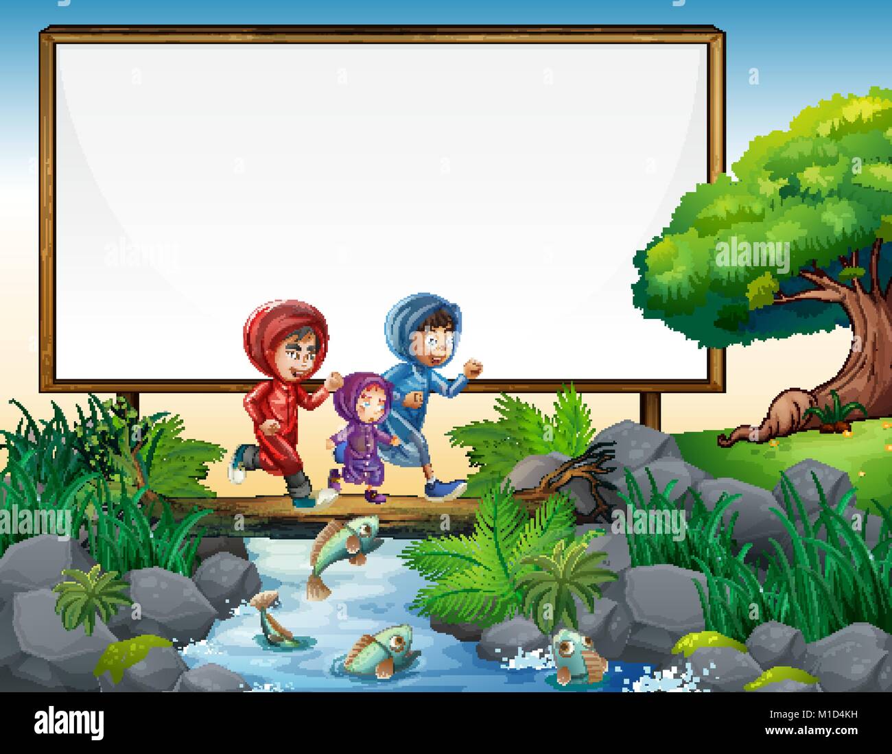 Children running text illustration Stock Vector Images - Alamy