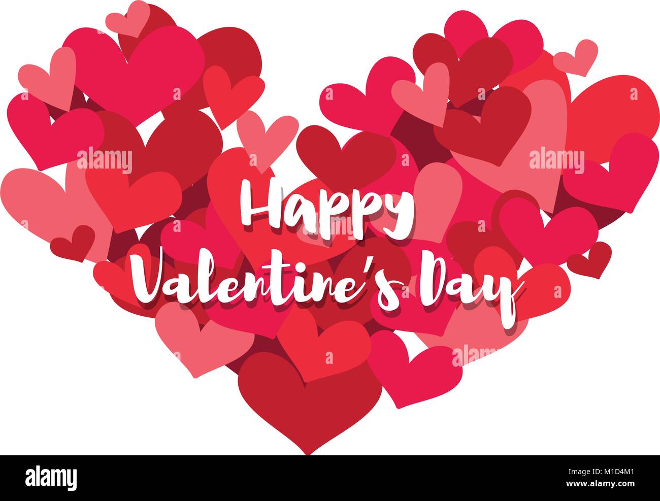 Happy Valentine's day with lots of hearts illustration Stock Vector ...