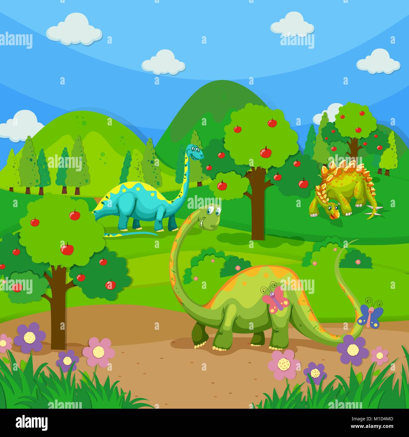 Three dinosaurs Stock Vector Images - Alamy