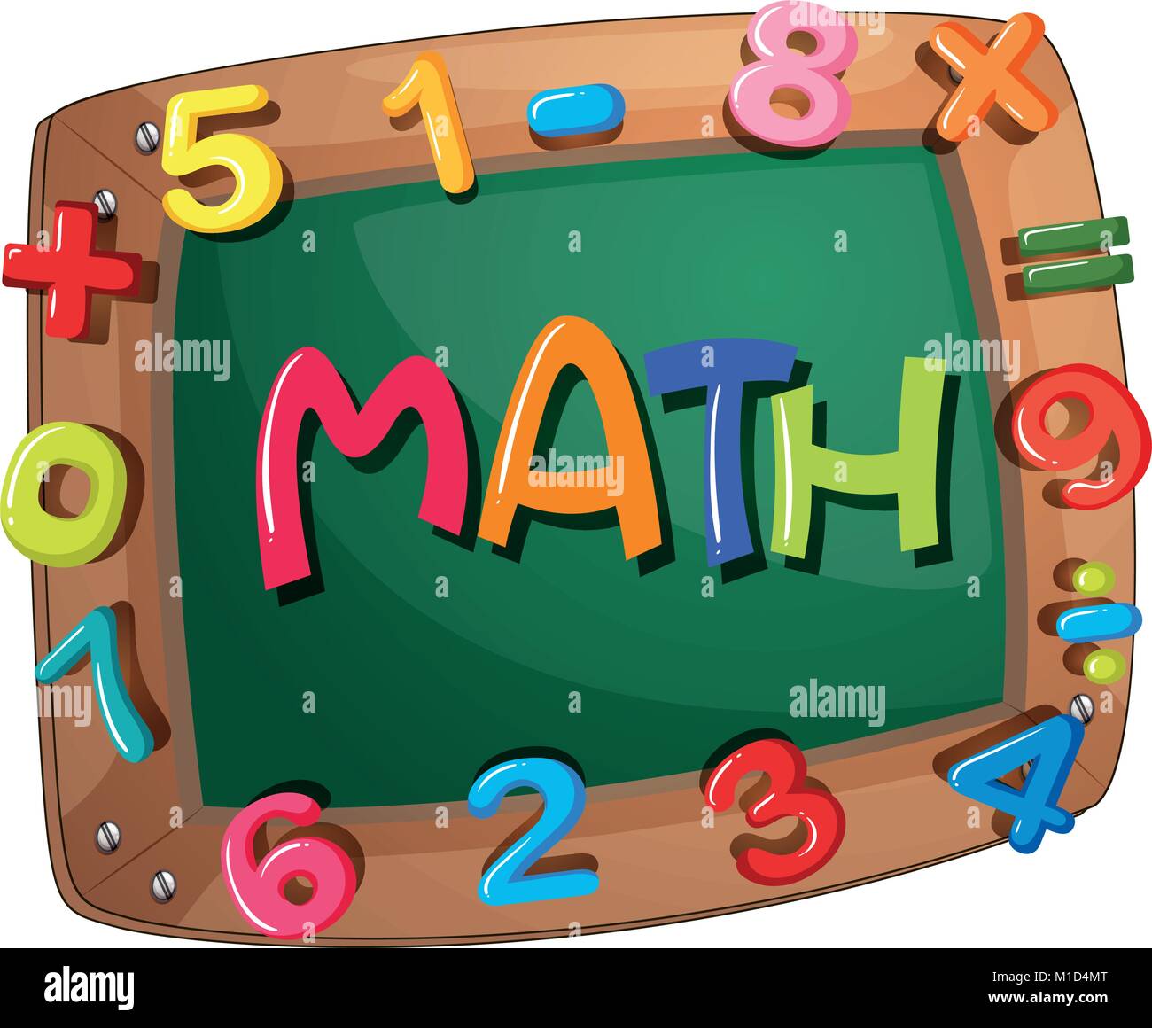 Word math on wooden frame with numbers illustration Stock Vector Image ...