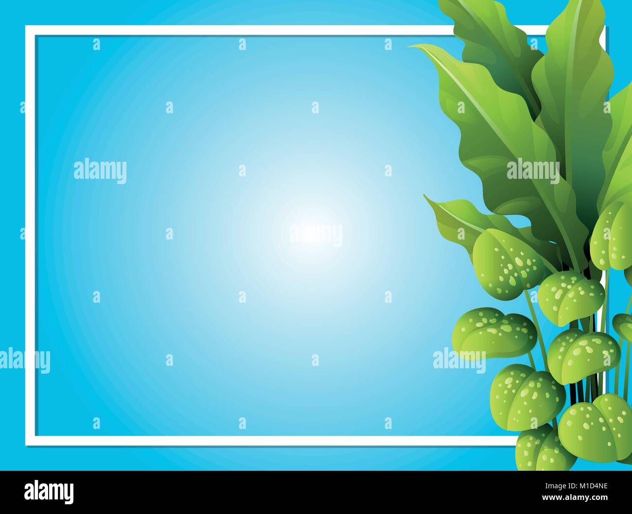 Border template with green leaves illustration Stock Vector Image & Art ...