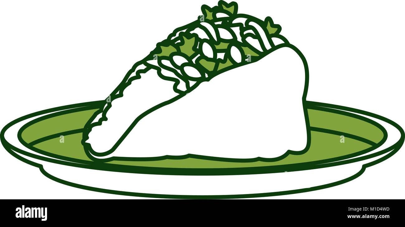 Chicken taco plate Stock Vector Images - Alamy