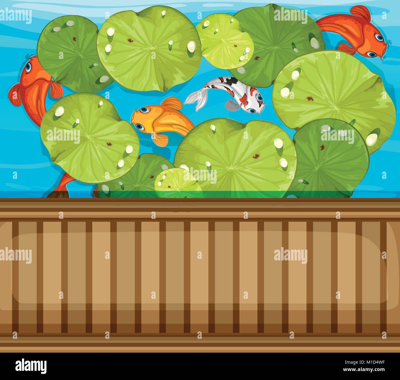 Koi fish swimming in pond Stock Vector Images - Alamy