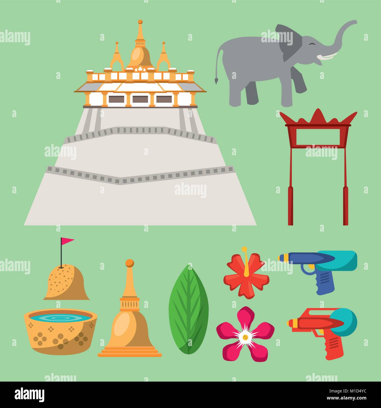 Songkran festival icons Stock Vector Image & Art - Alamy