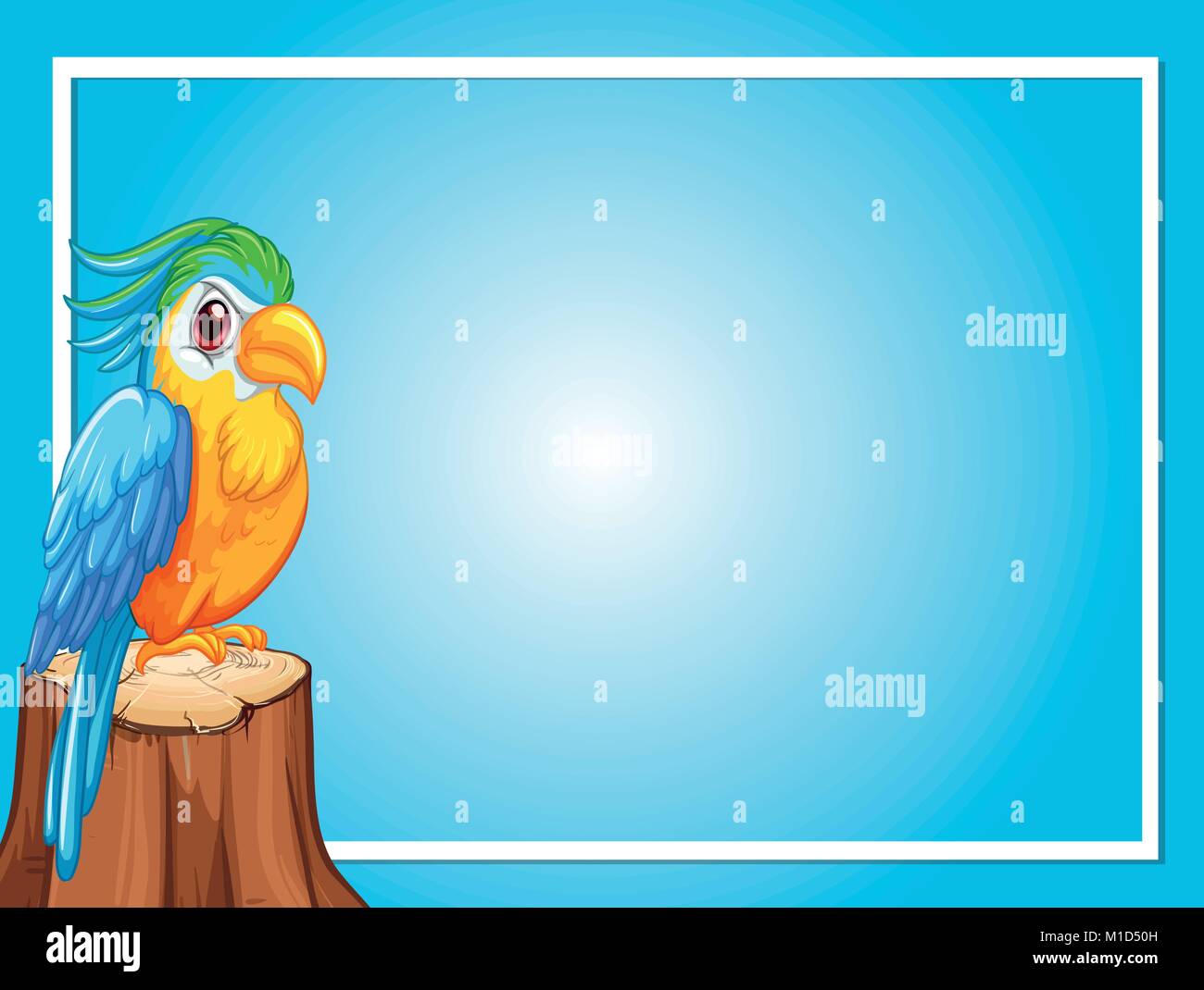 Border template with parrot bird illustration Stock Vector Image & Art ...