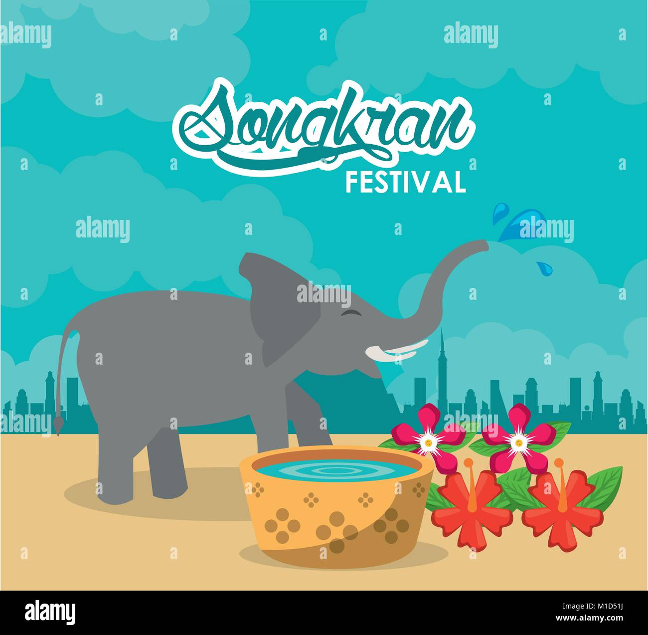 Songkran festival design Stock Vector Image & Art - Alamy
