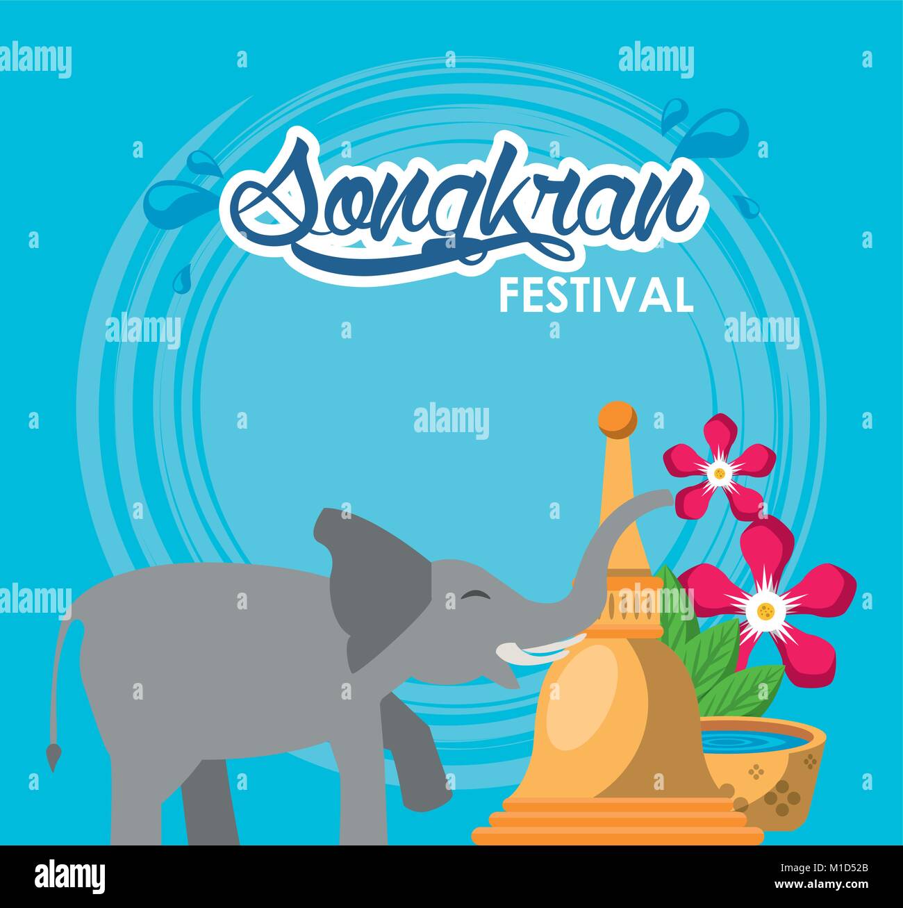 Thai children elephant songkran hi-res stock photography and images - Alamy