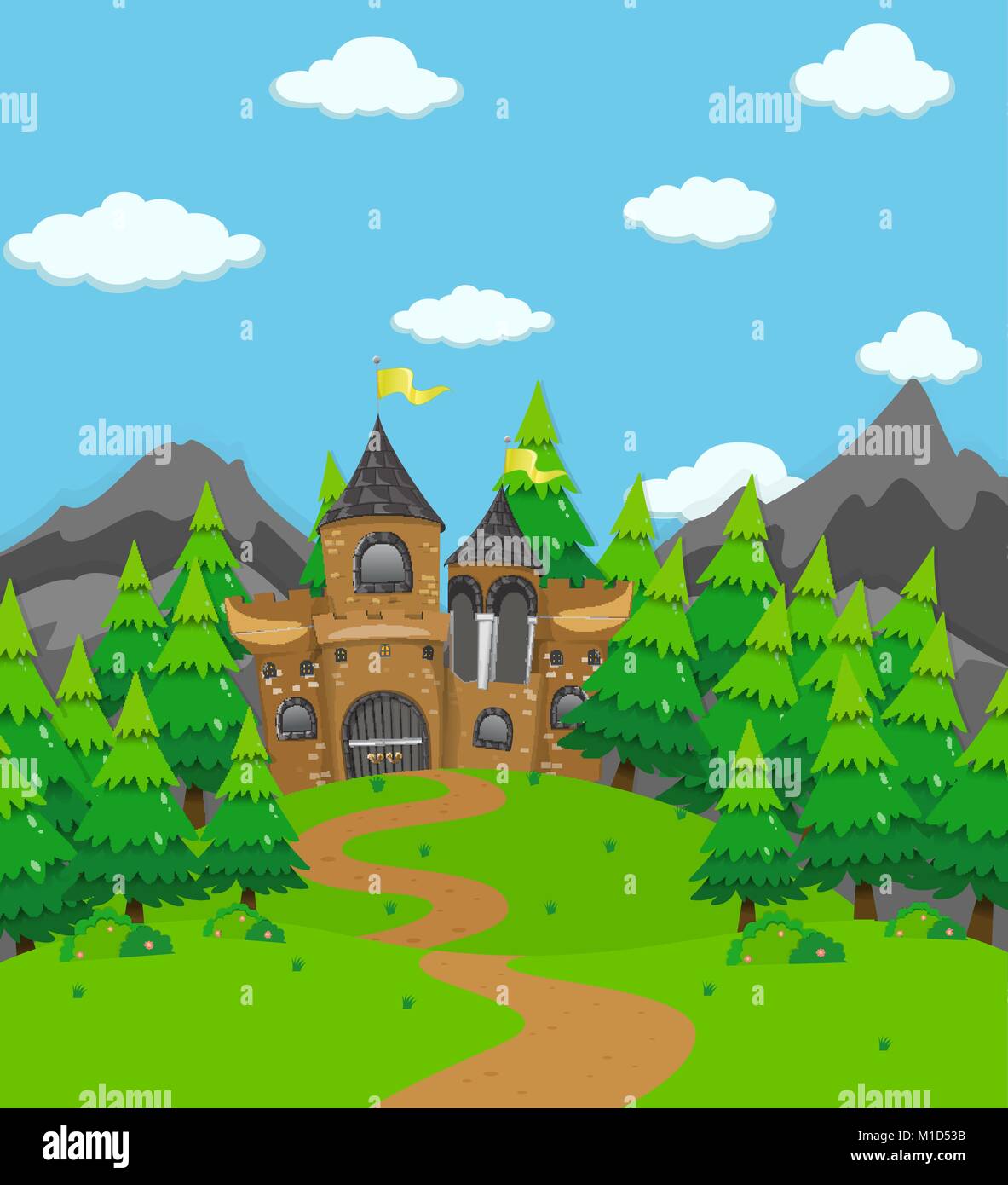 Outside palace Stock Vector Images - Alamy