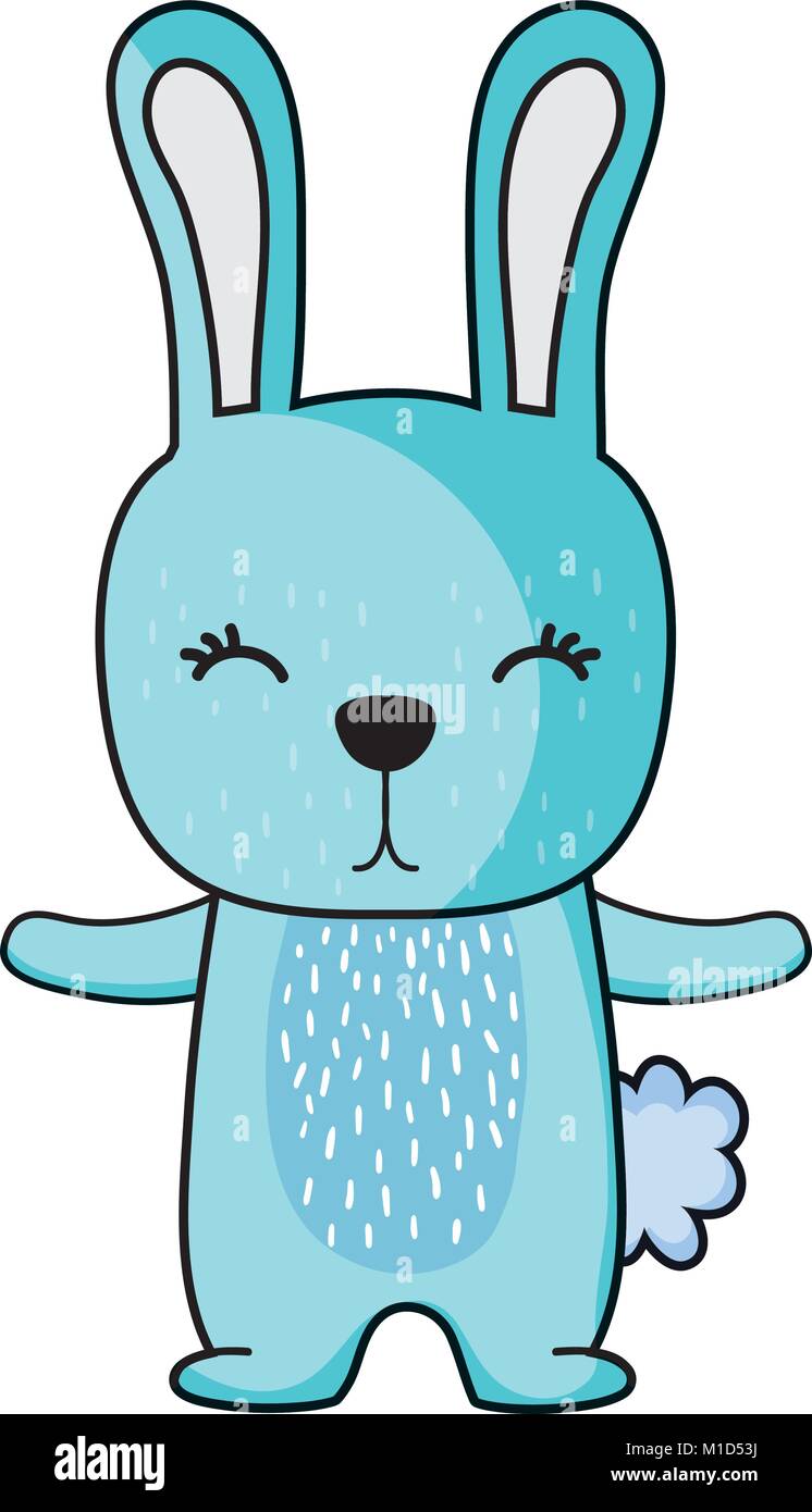 cute rabbit wild animal of the forest vector illustration Stock Vector ...