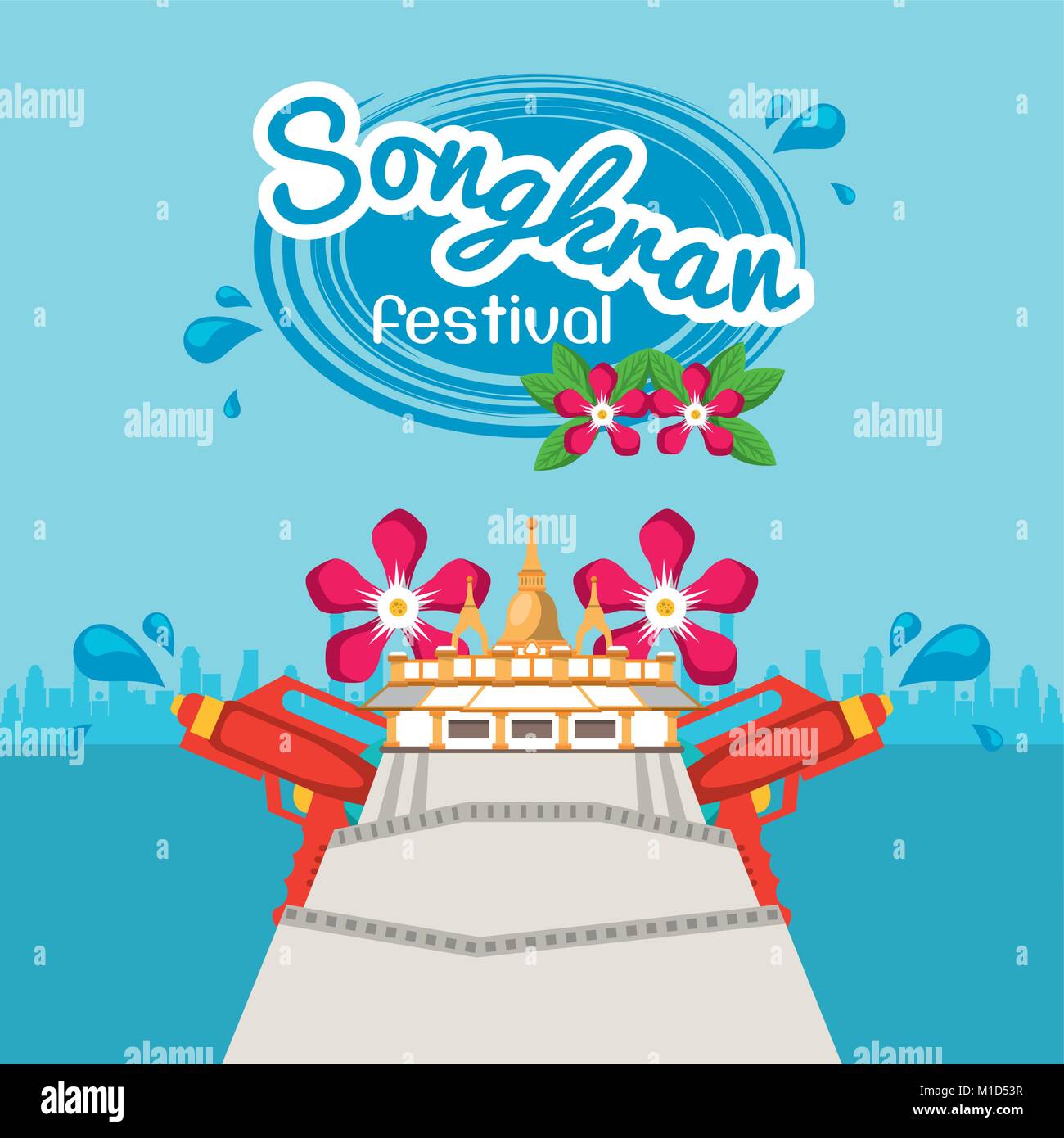 Songkran festival design Stock Vector Image & Art - Alamy
