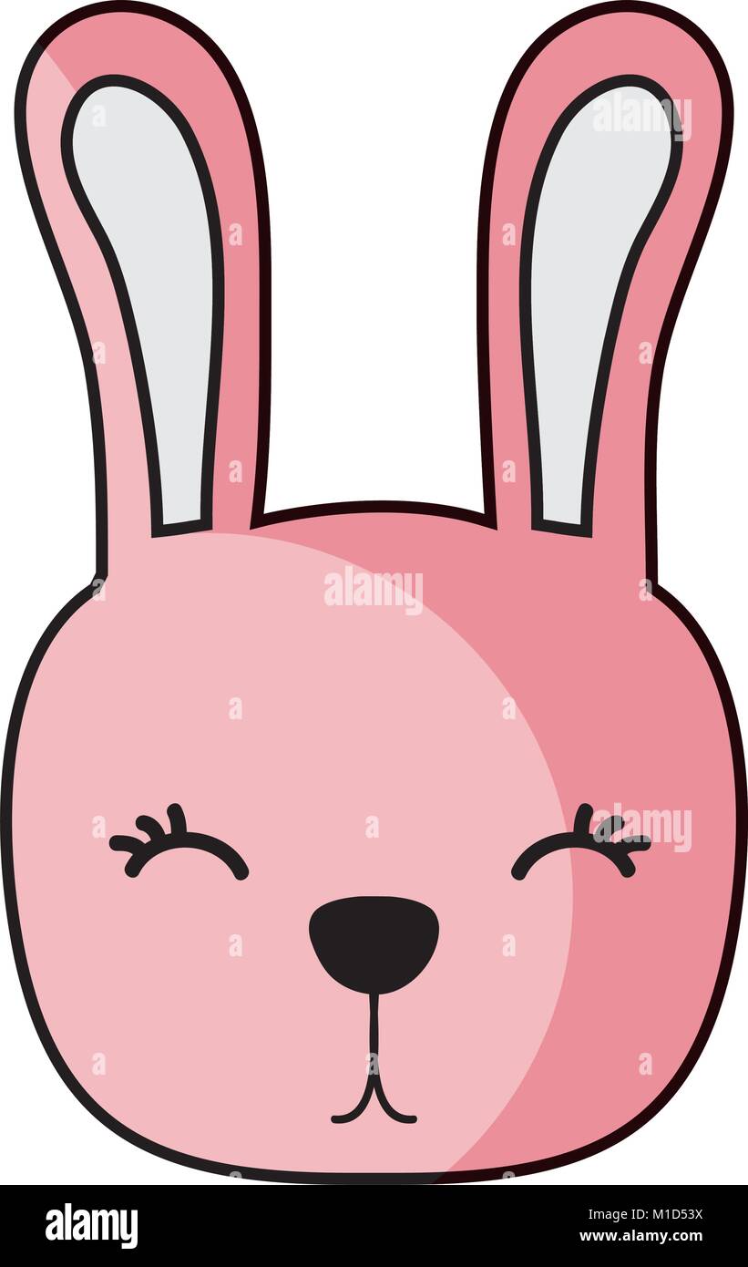 cute rabbit head wild animal vector illustration Stock Vector Image ...