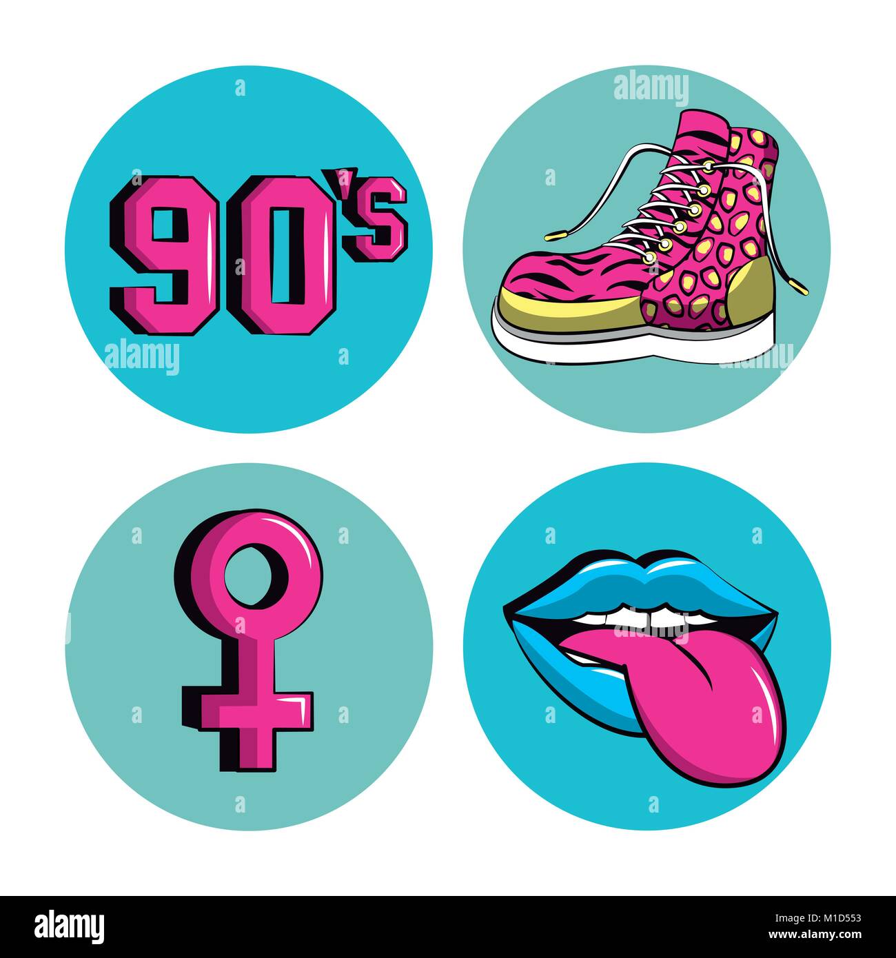 90s forever rounds icons Stock Vector Image & Art - Alamy