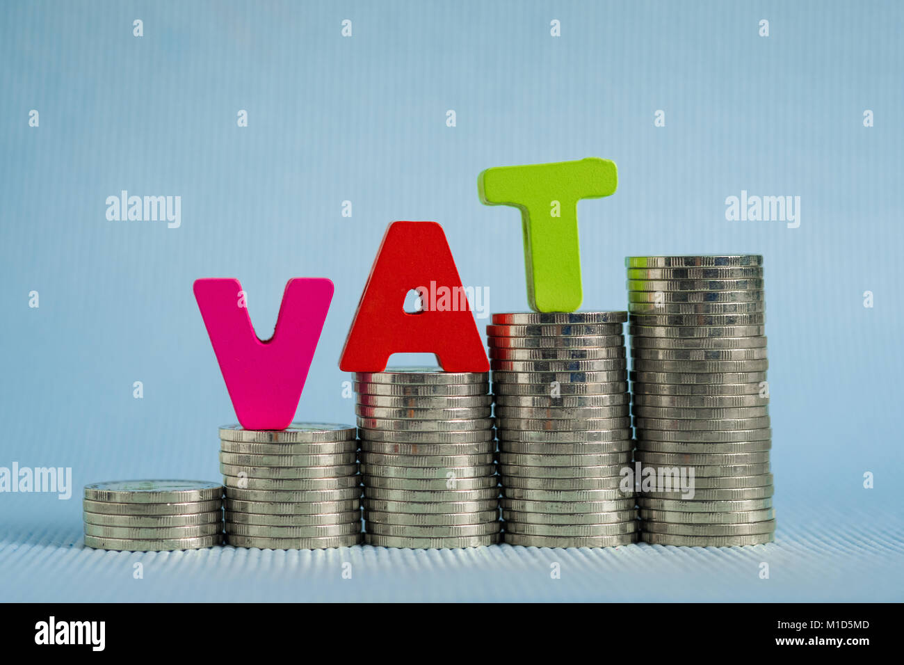 VAT (Value Added Tax) concept. Word VAT alphabet made from wood with ...