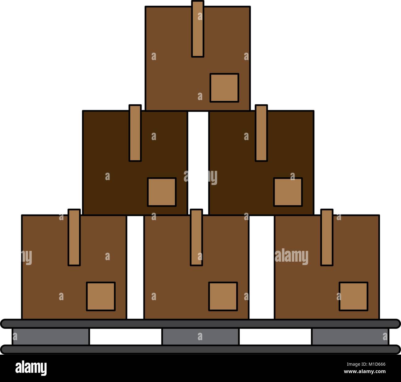 Boxes on pallet Stock Vector Image & Art - Alamy