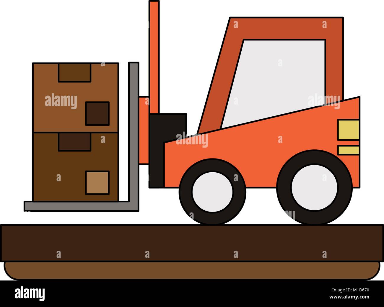 Forklift loading box Stock Vector Image & Art - Alamy