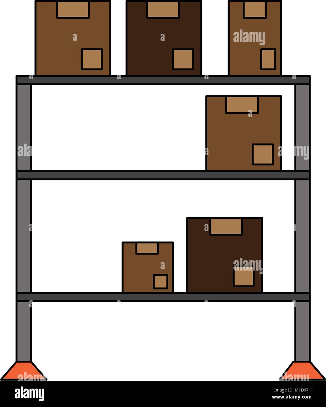 Warehouse racks with boxes Stock Vector Image & Art - Alamy