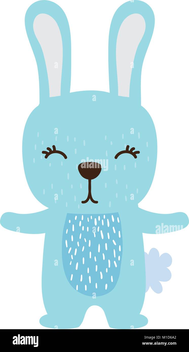 colorful cute rabbit wild animal of the forest vector illustration ...