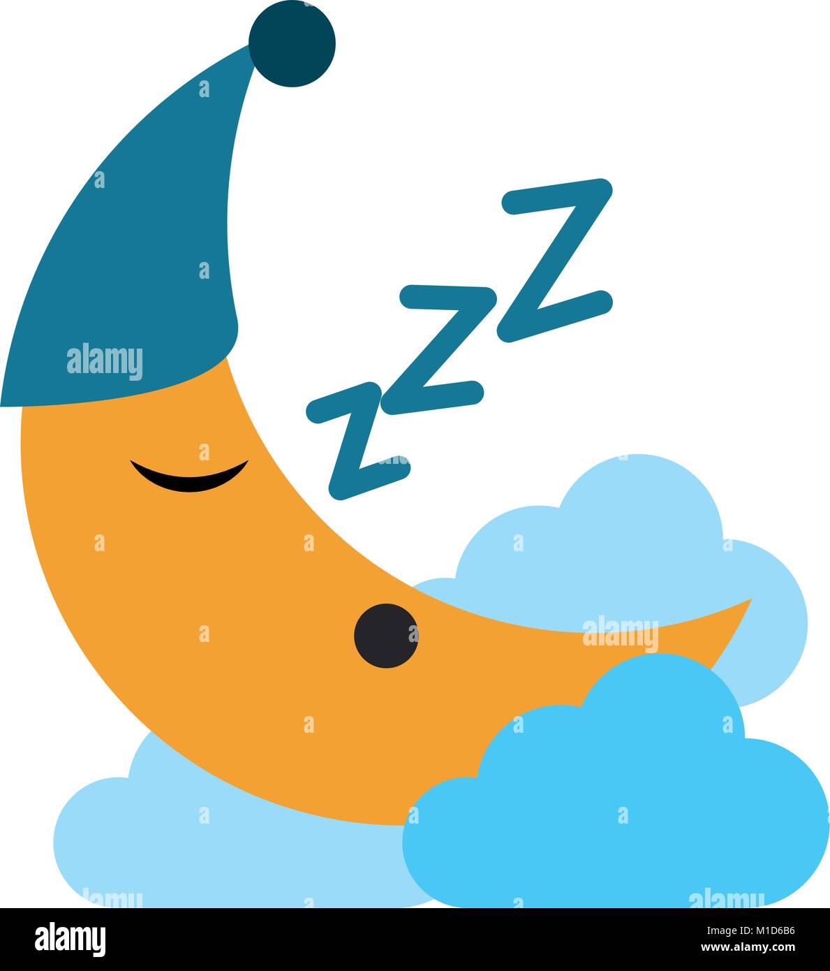 Moon sleeping cartoon Stock Vector Image & Art - Alamy