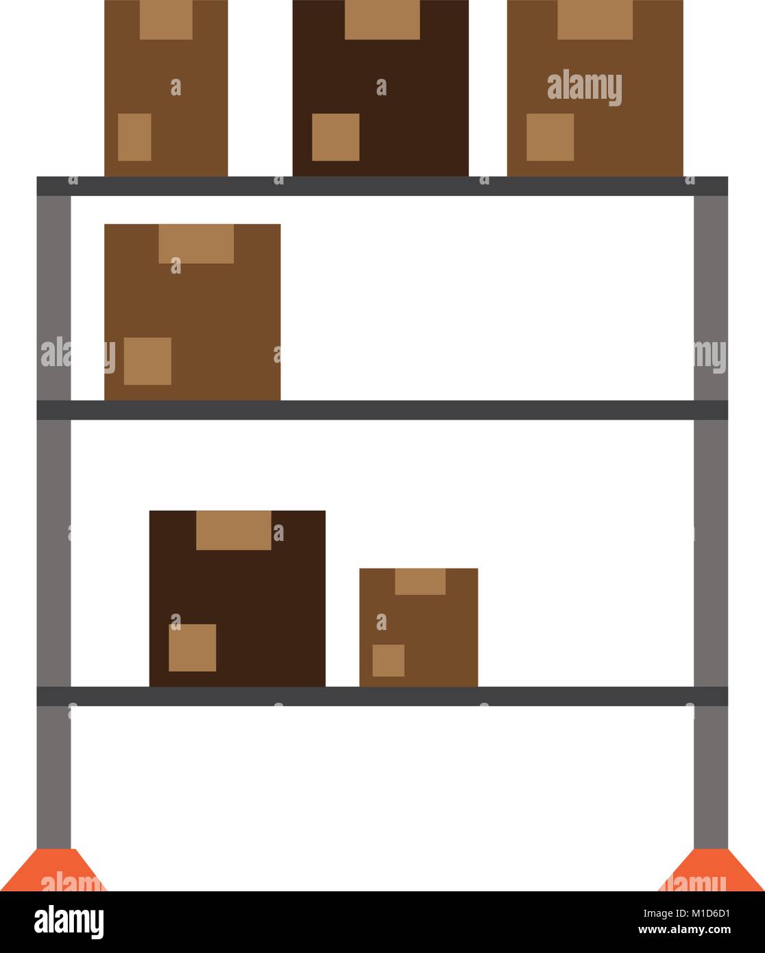 Warehouse racks with boxes Stock Vector Image & Art - Alamy