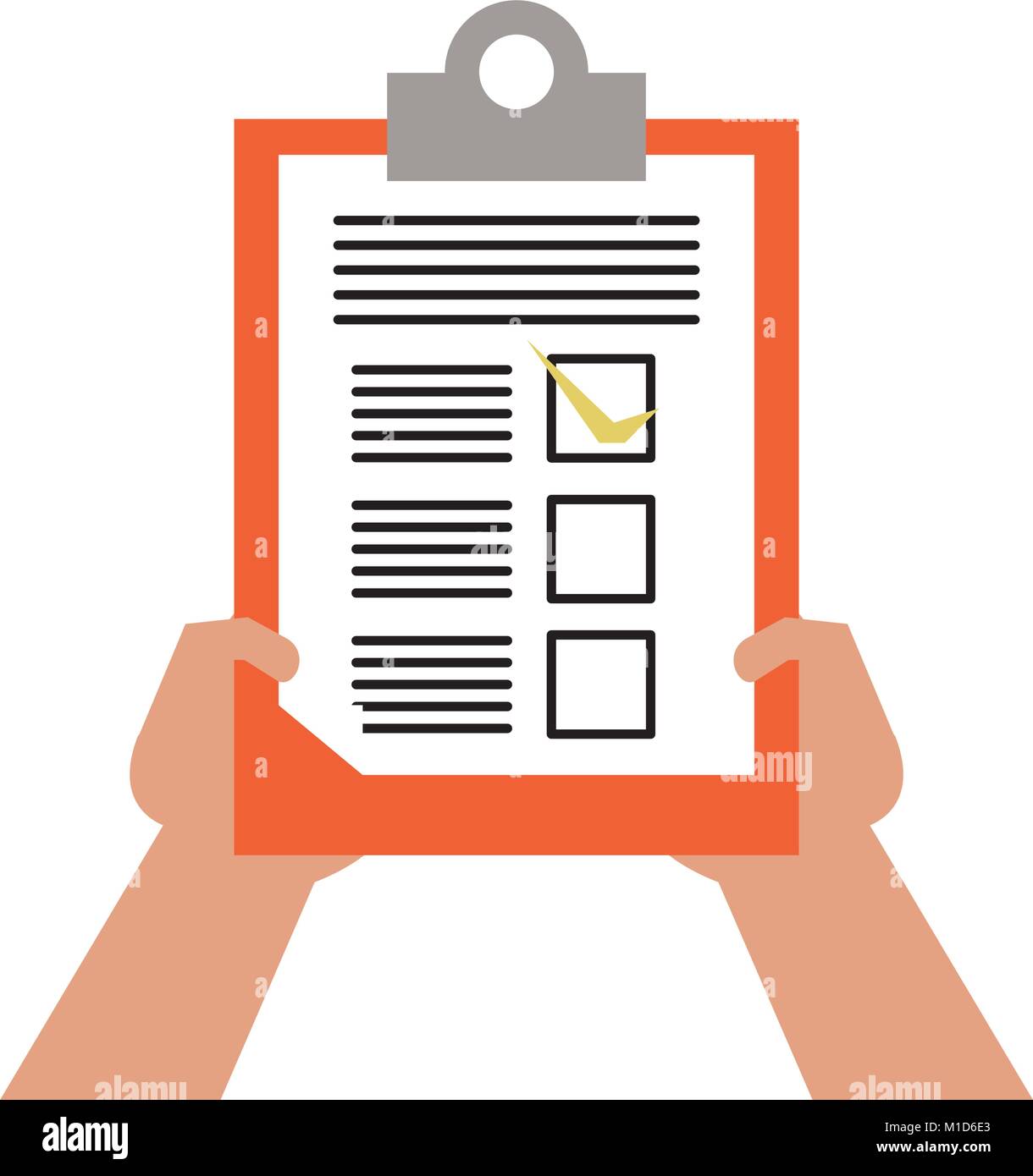 Hands with checklist Stock Vector Image & Art - Alamy