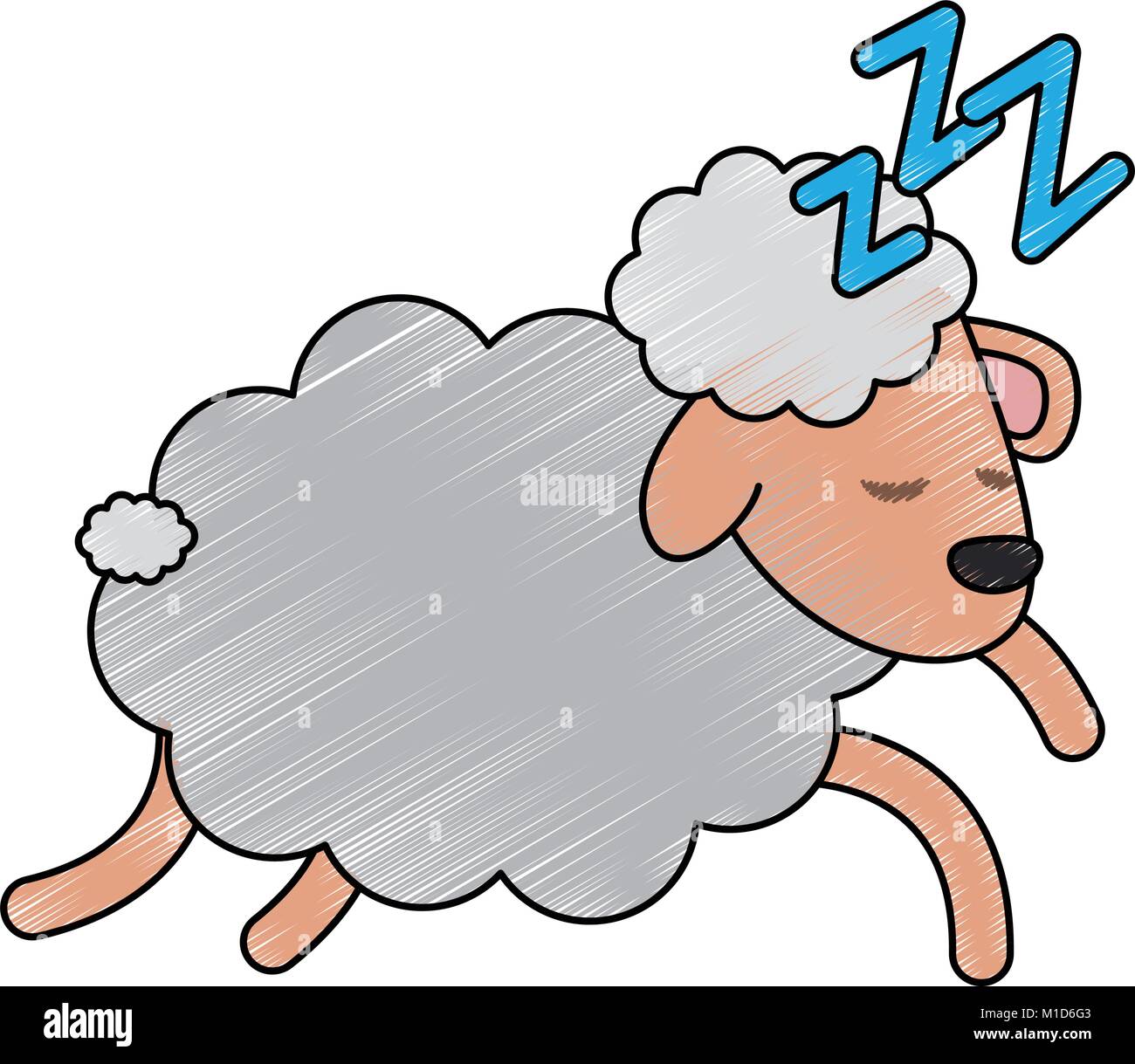 Sleeping cartoon sheep Stock Vector Images - Alamy