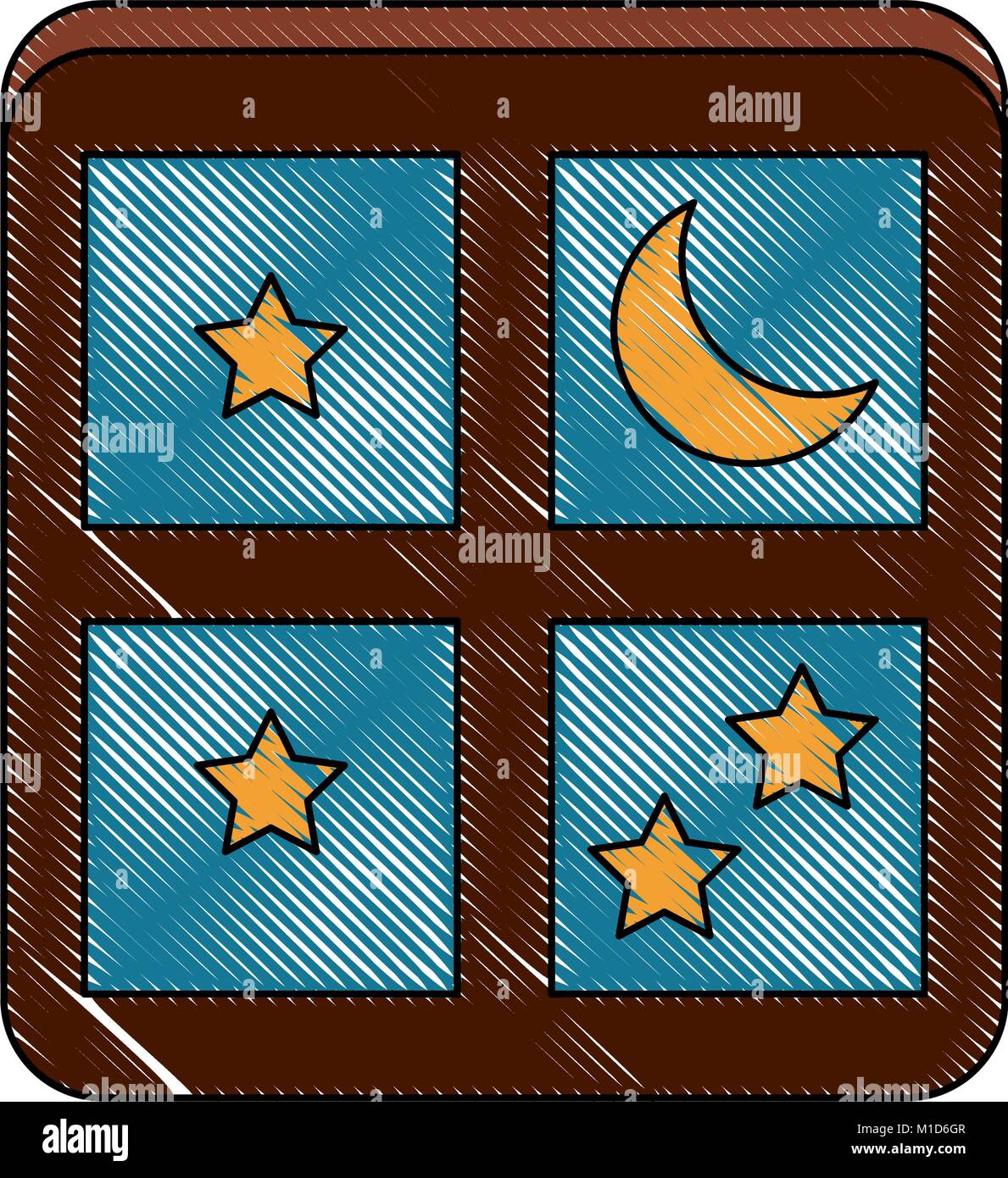 Window night view Stock Vector Image & Art - Alamy