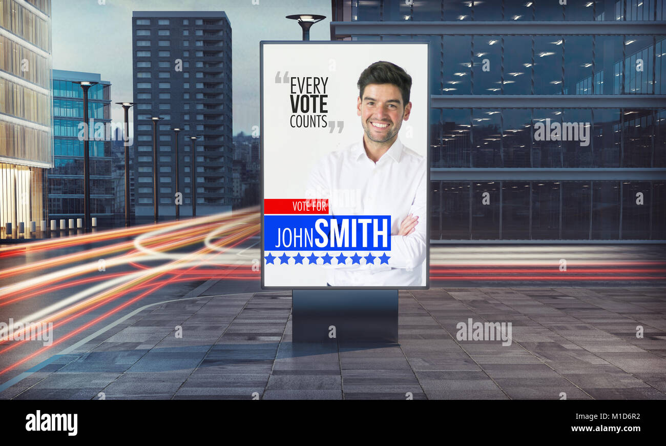 3d rendering of billboard outdoor with political propaganda Stock Photo ...