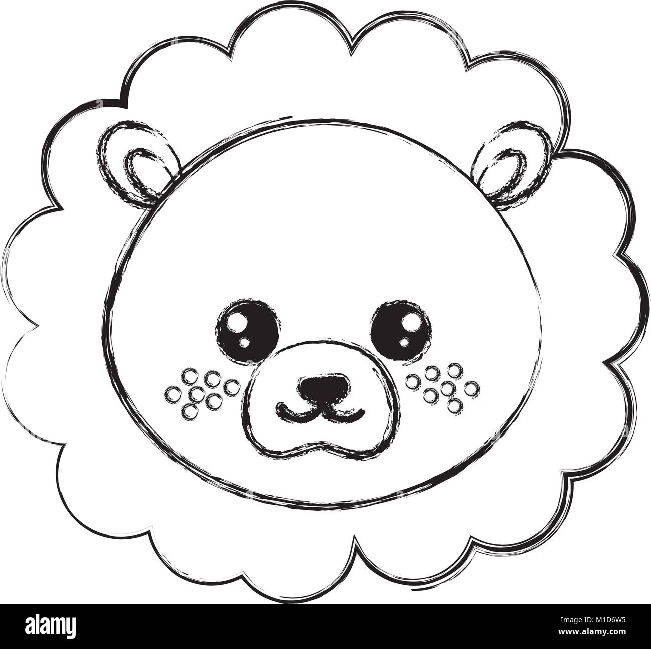 cute and tender lion head character vector illustration design Stock ...