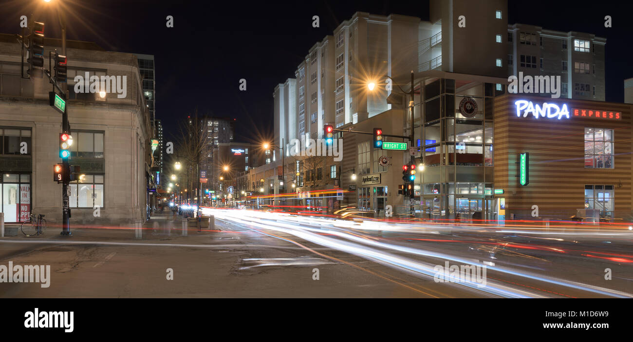 Corner of Wright and Green Streets in Campustown on the campus of the ...